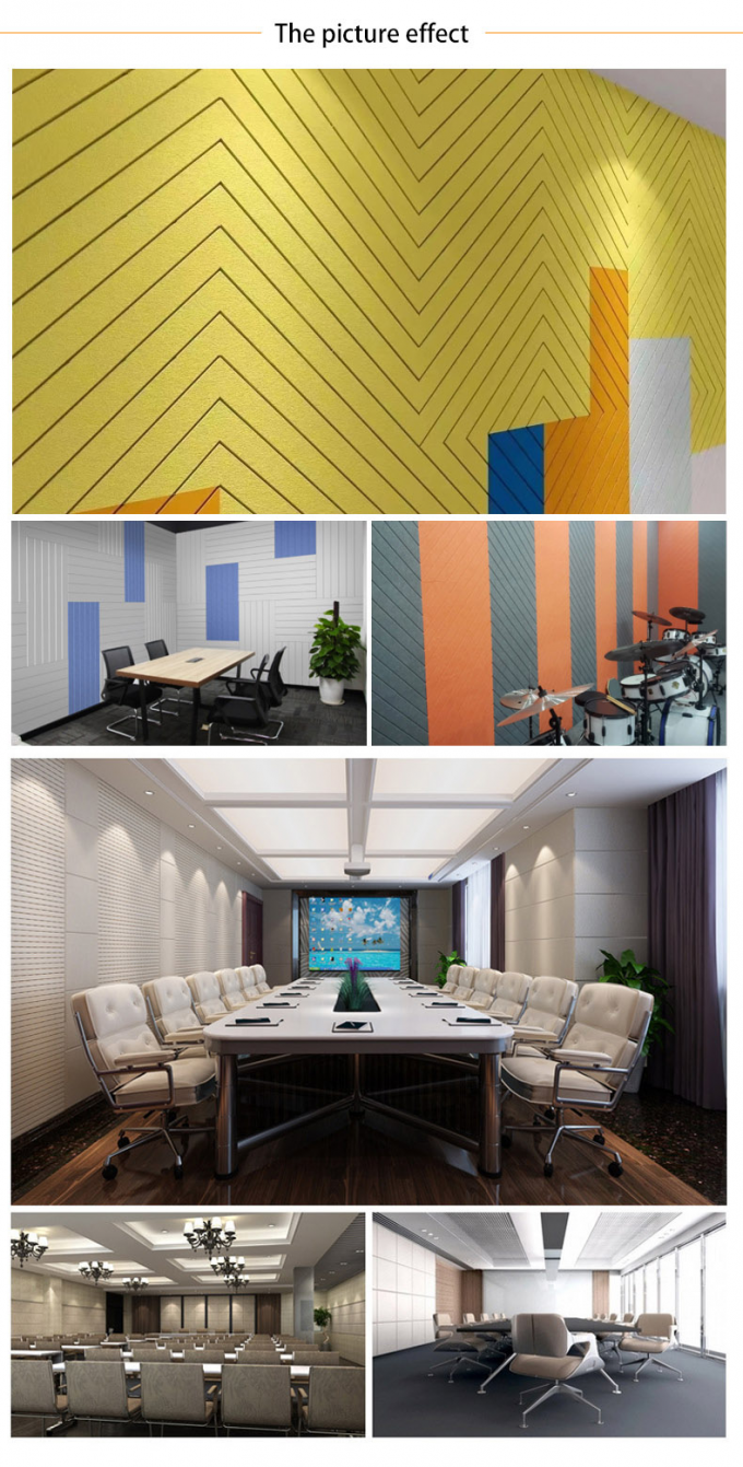 Panel Dinding Akustik Kedap Suara Serat Poliester Panel Akustik